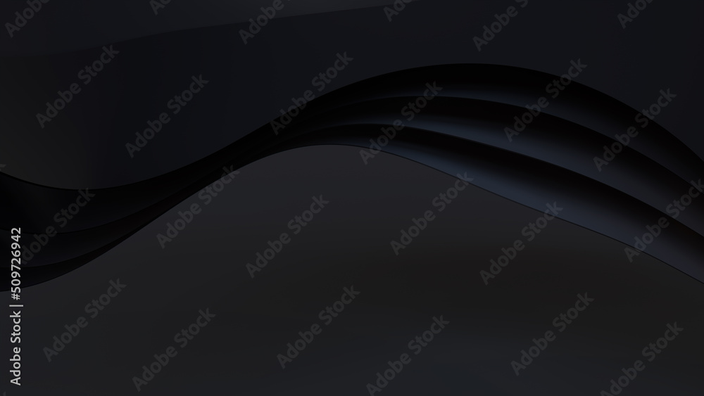 Black 3D Undulating lines arranged to create a Dark abstract background ...