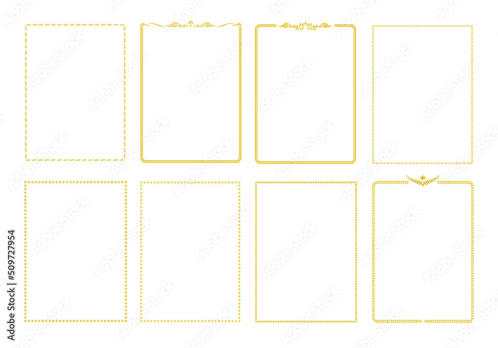 Collection of various gold award frame backgrounds, 다양한 금색 상장 프레임 배경모음 ...