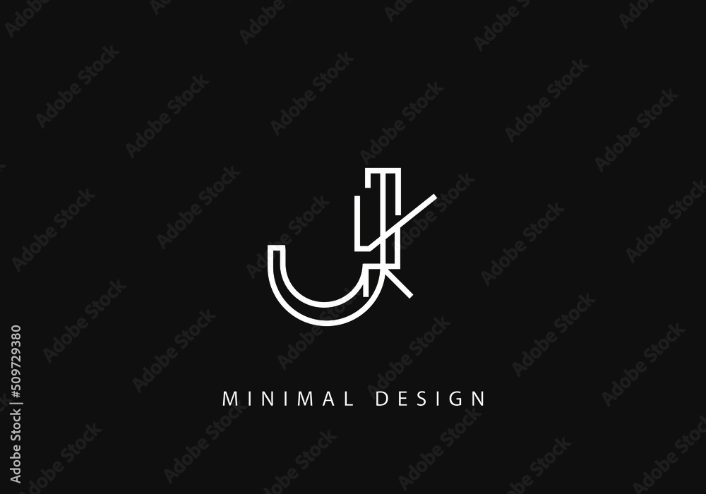 Alphabet letter JK logo design line art Stock Vector | Adobe Stock
