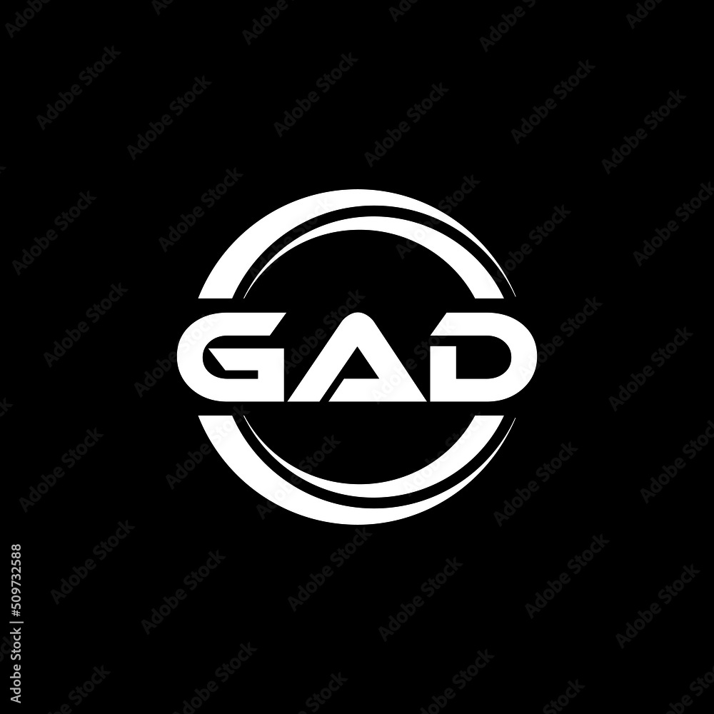 GAD letter logo design with black background in illustrator, vector ...