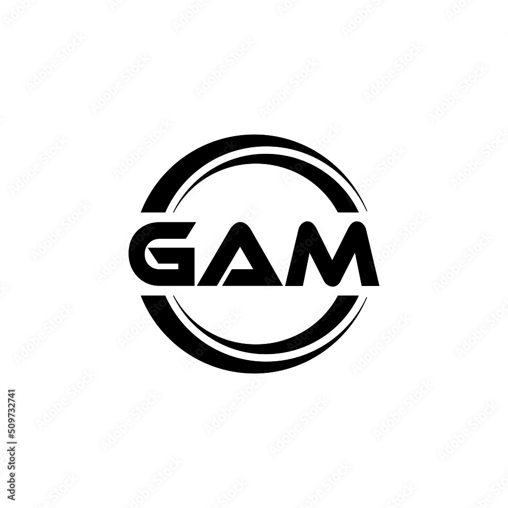 GAM letter logo design with white background in illustrator, vector ...