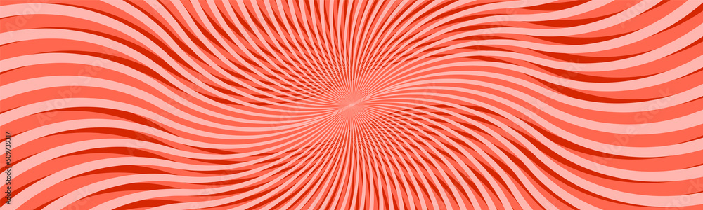 Abstract modern orange coral background with peach hue wavy candy rays ...