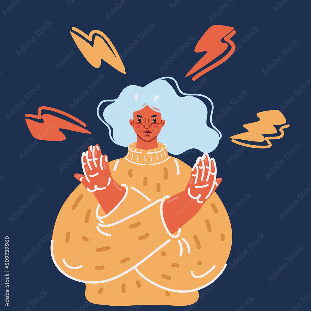 Cartoon vector illustration of Crossed hands. Break the bias symbol of ...