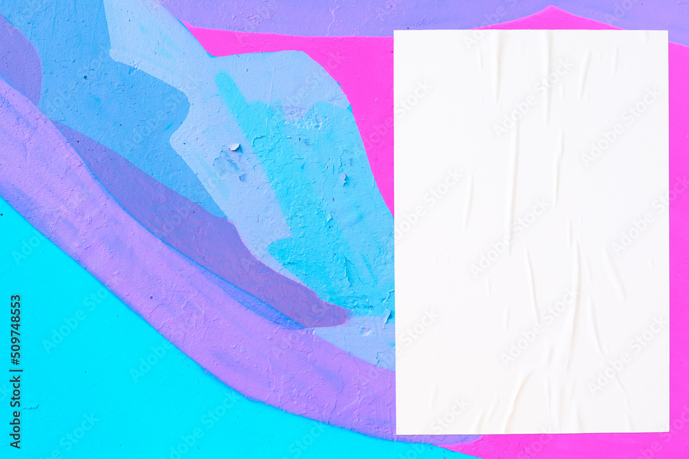 Colorful messy painted pink, purple, teal urban wall texture with ...