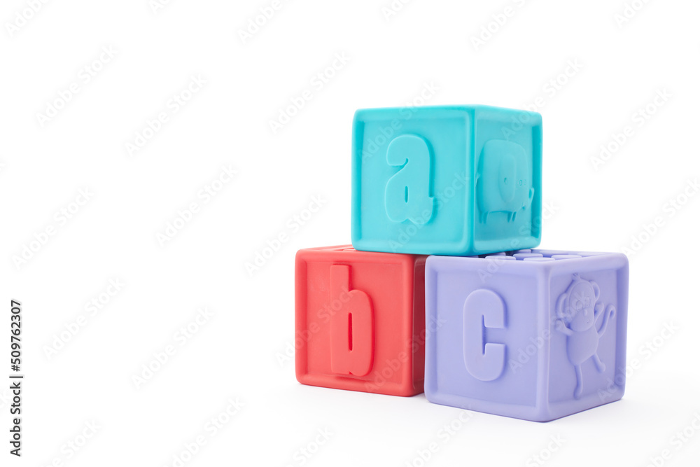 Kids alphabet block. Alphabet Block Spelling ABC isolated over white ...