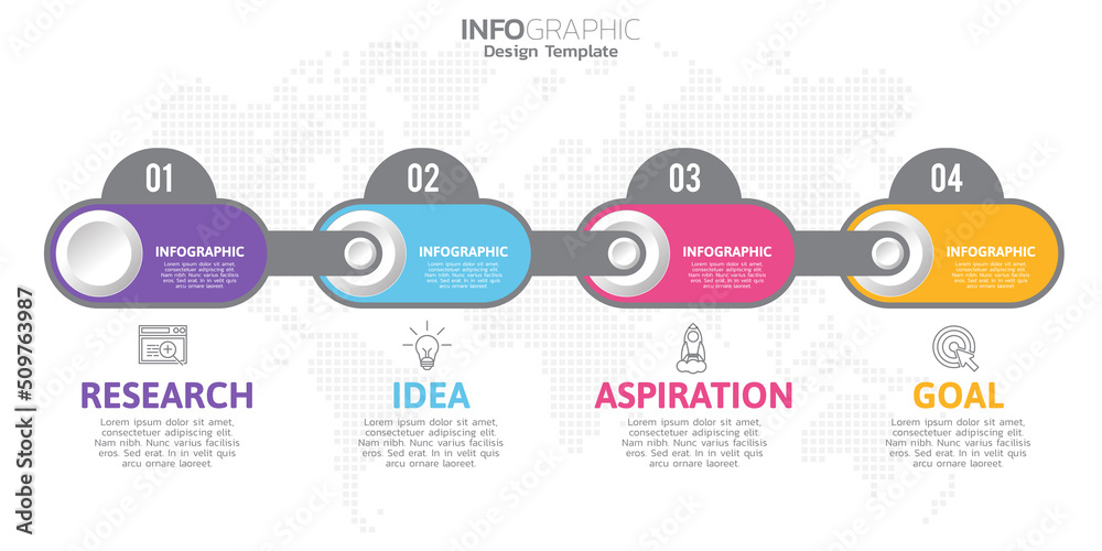 Infographic 4 steps elements for content, diagram, flowchart, steps ...