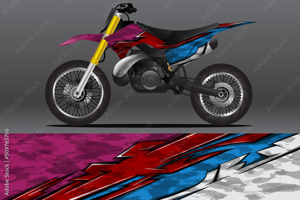 Motorcycle wrap decal and vinyl sticker design. Concept graphic ...