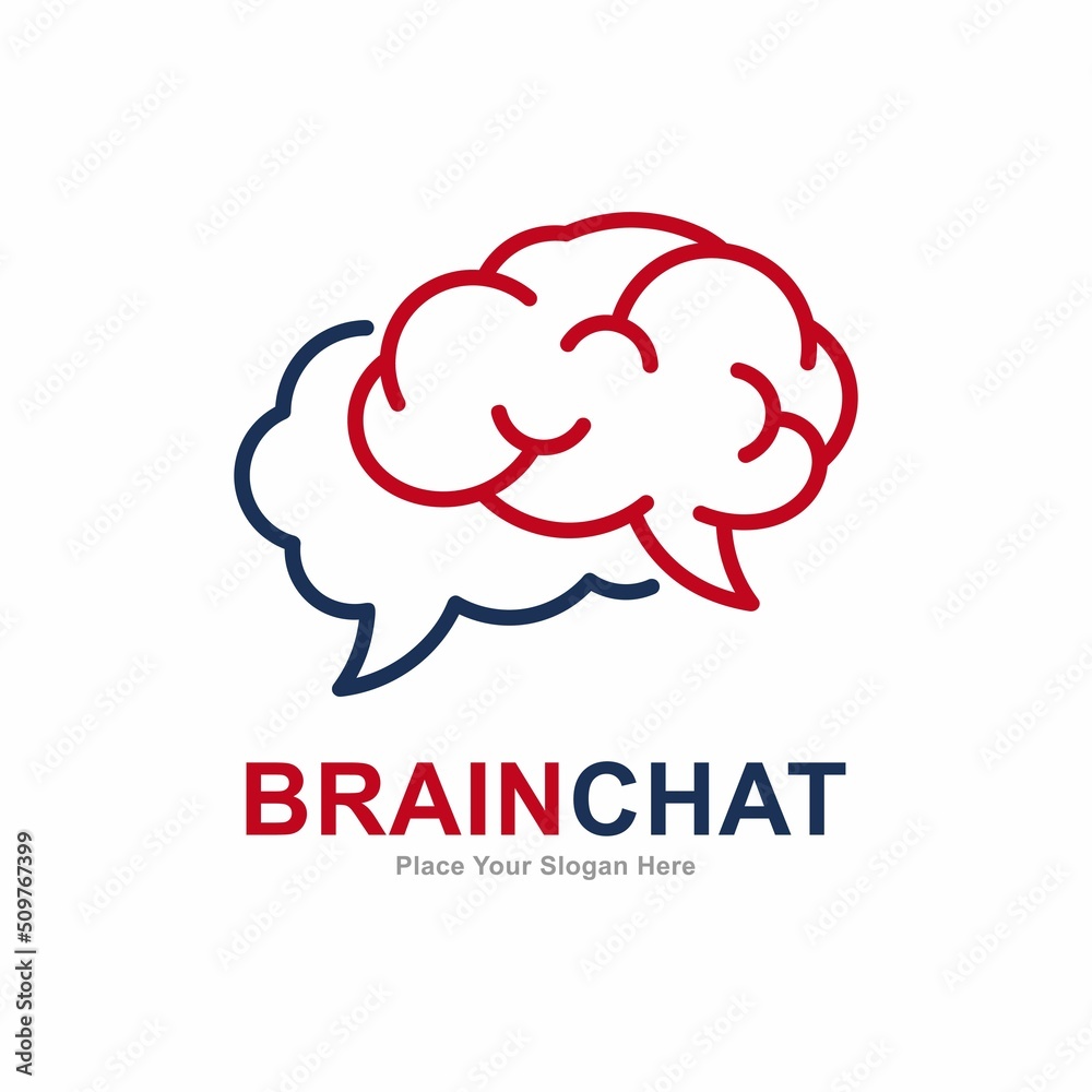 Brain chat logo vector template. Suitable for business, education and ...