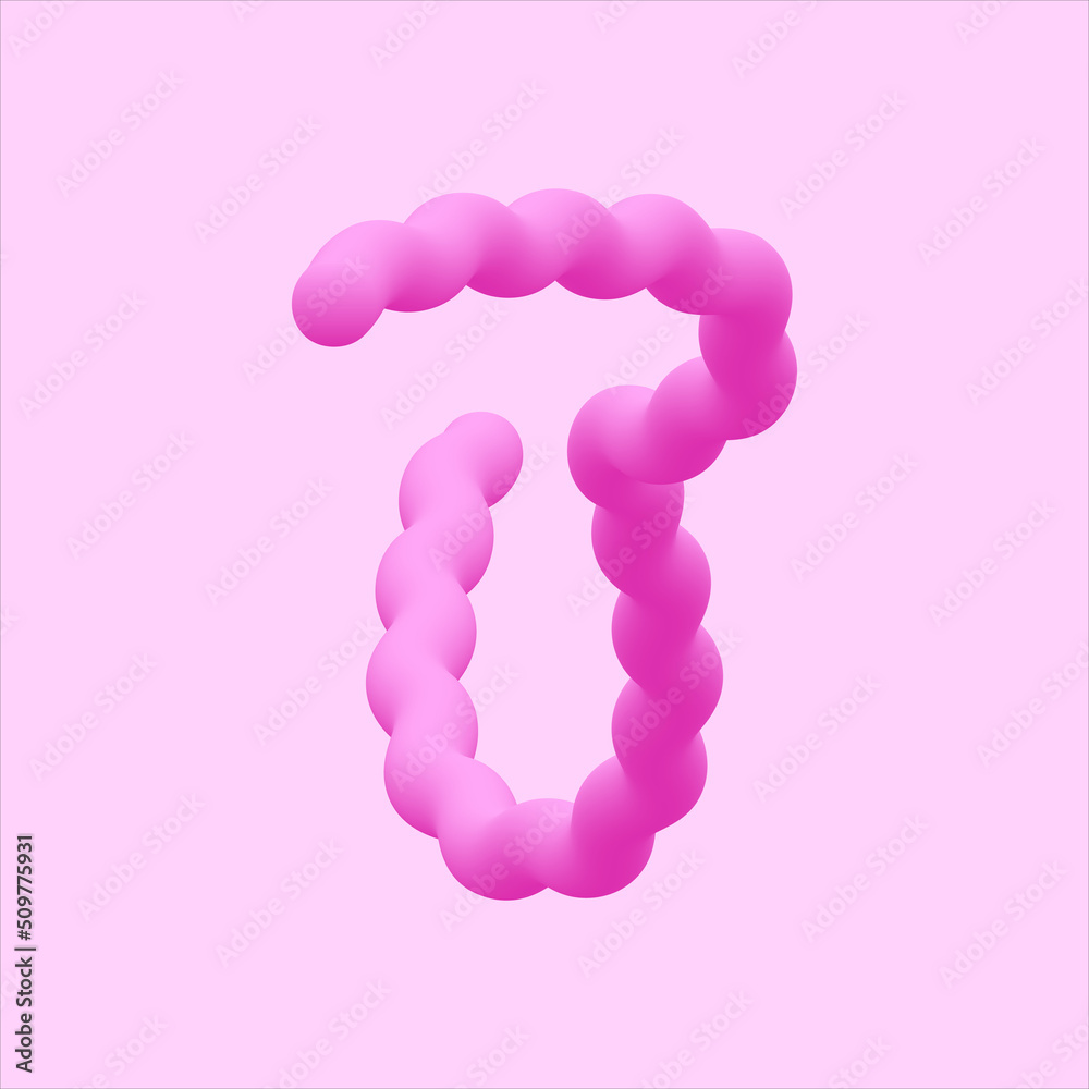 T letter pink cotton candy logo design. Vector shinny isolated font for ...