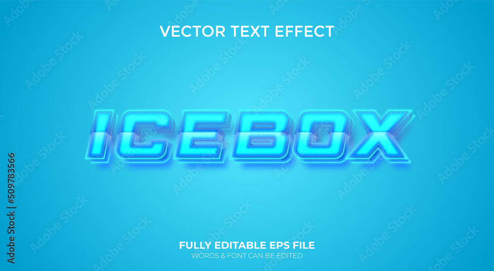 Editable 3d Vector Cold Ice Text Effect Editable EPS Stock Vector ...