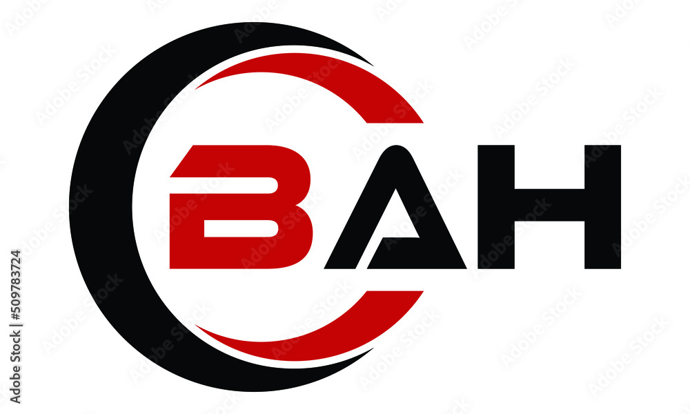 BAH swoosh three letter logo design vector template | monogram logo ...