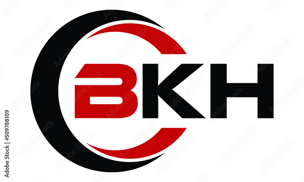 BKH swoosh three letter logo design vector template | monogram logo ...