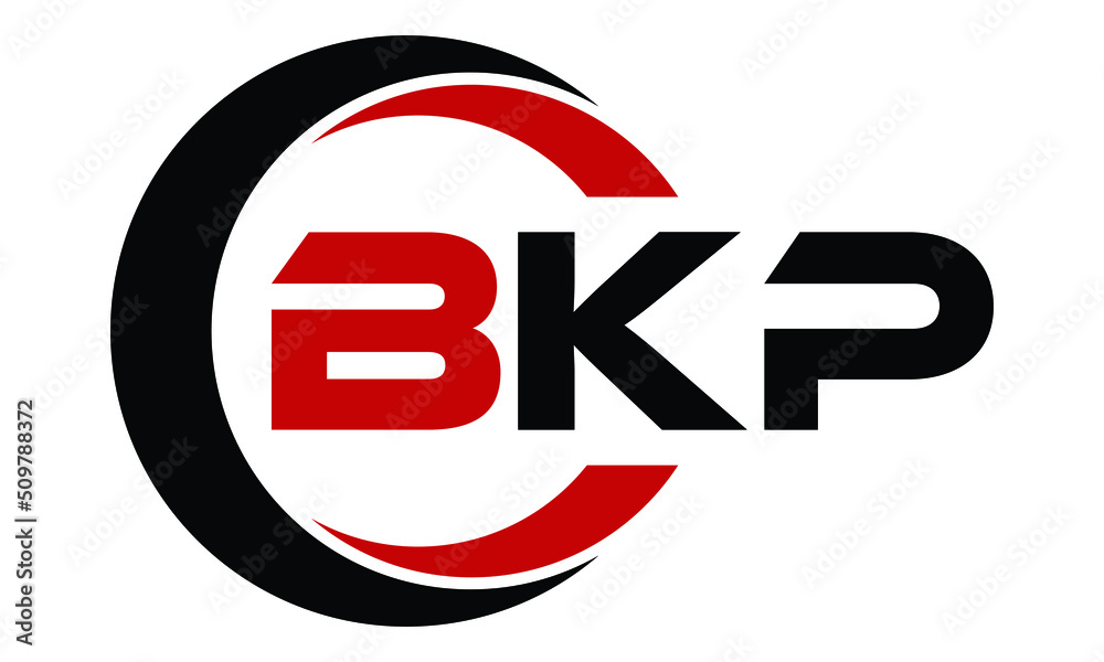 BKP swoosh three letter logo design vector template | monogram logo ...