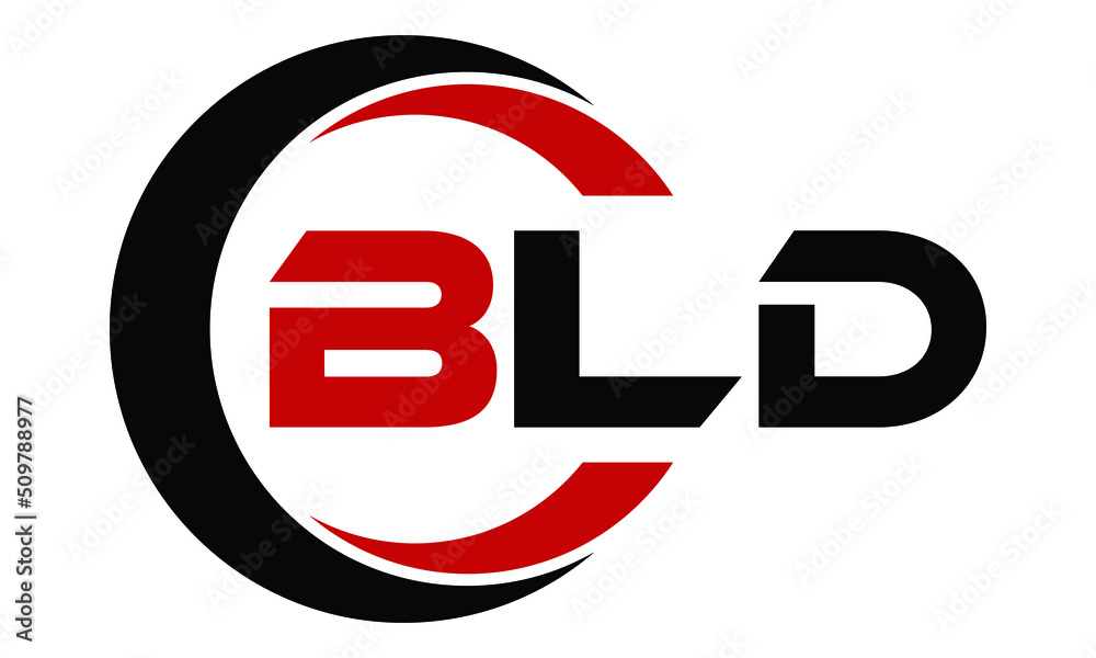 BLD swoosh three letter logo design vector template | monogram logo ...