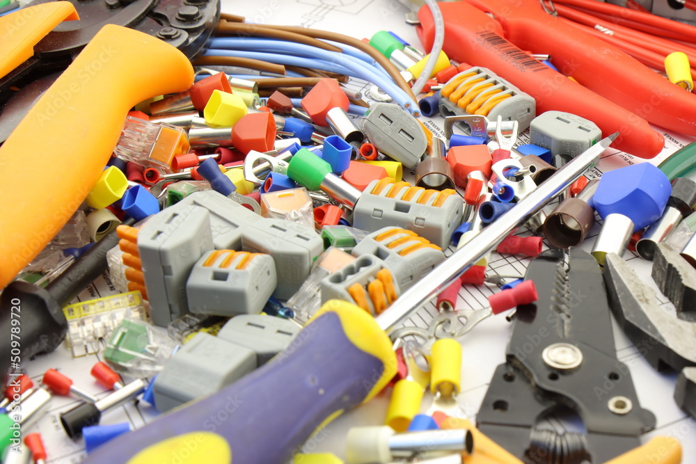 Electrical tools and materials for the installation of an electrical ...