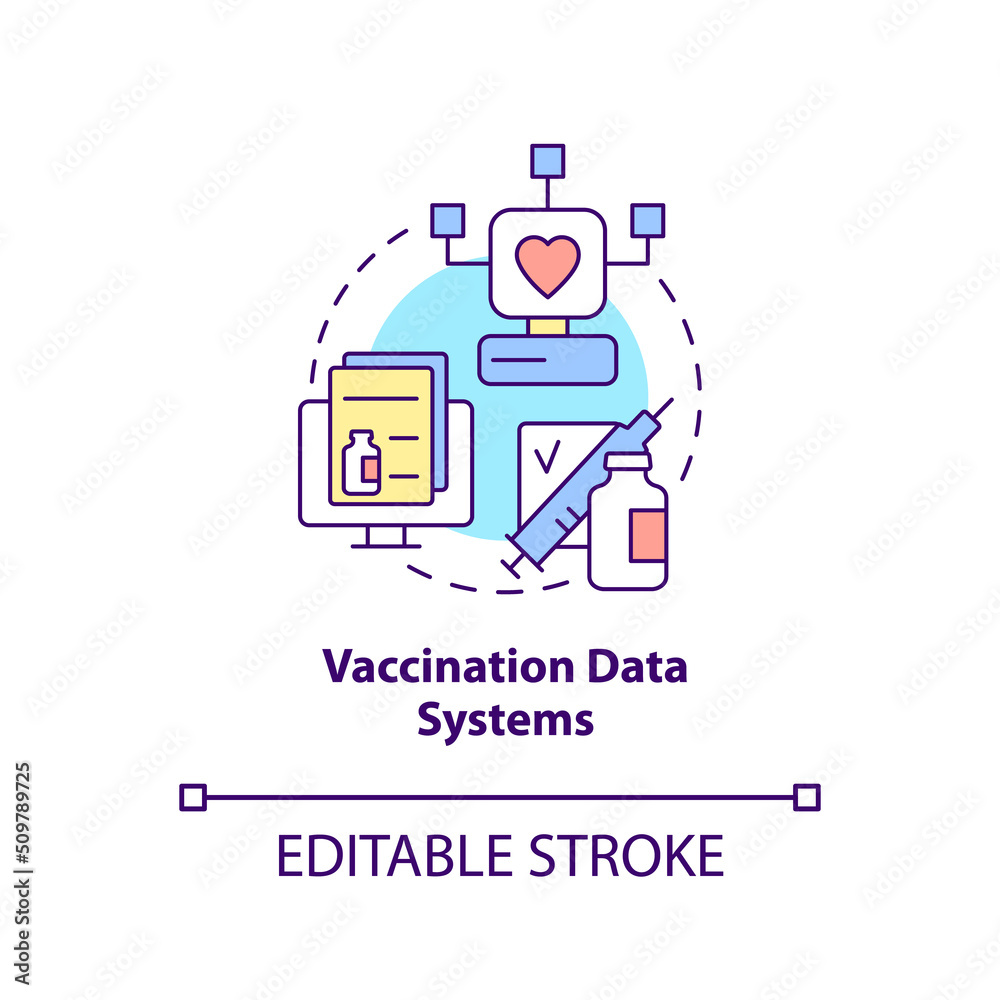 Vaccination data systems concept icon. Preparing health system for ... Vaccination data systems concept icon. Preparing health system for ...