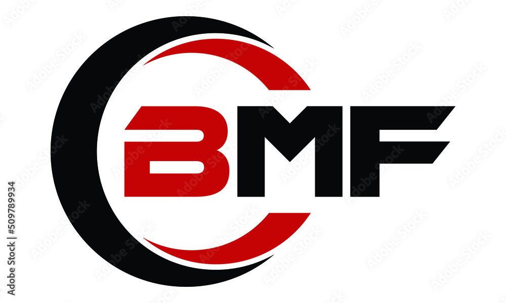 BMF swoosh three letter logo design vector template | monogram logo ...