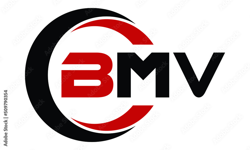 BMV swoosh three letter logo design vector template | monogram logo ...