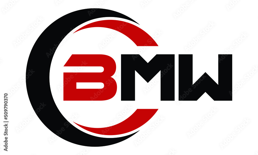 BMW swoosh three letter logo design vector template | monogram logo ...