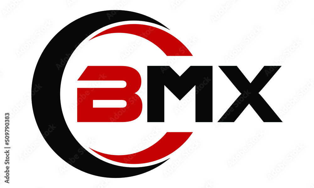 BMX swoosh three letter logo design vector template | monogram logo ...