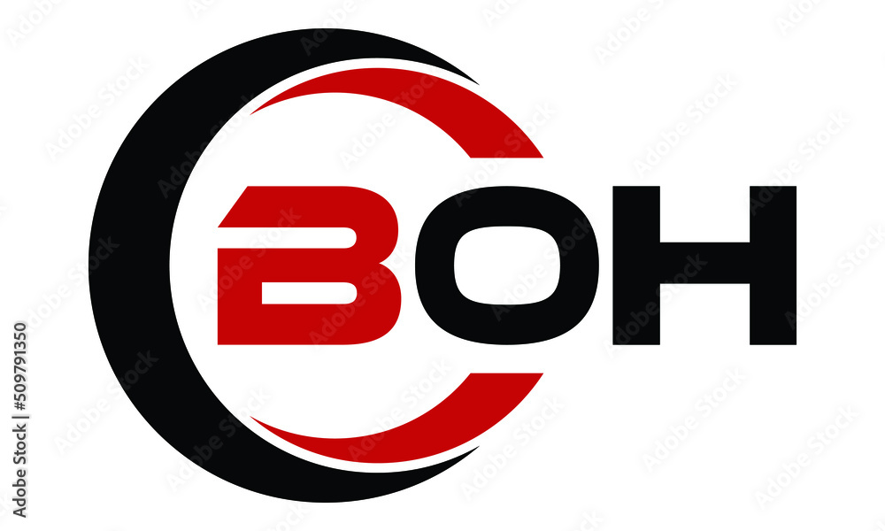 BOH swoosh three letter logo design vector template | monogram logo ...