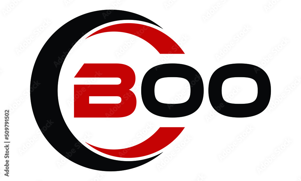 BOO swoosh three letter logo design vector template | monogram logo ...