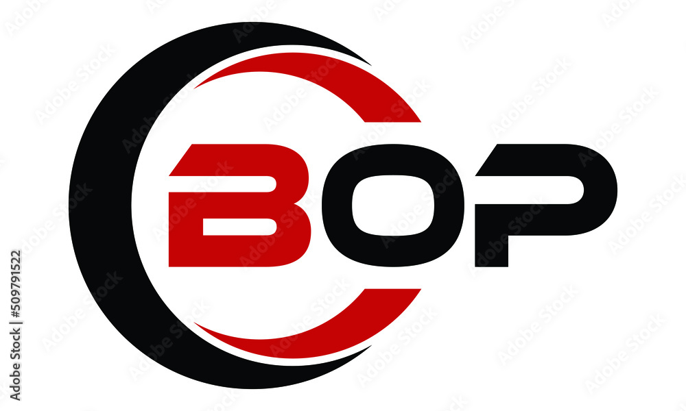 BOP swoosh three letter logo design vector template | monogram logo ...
