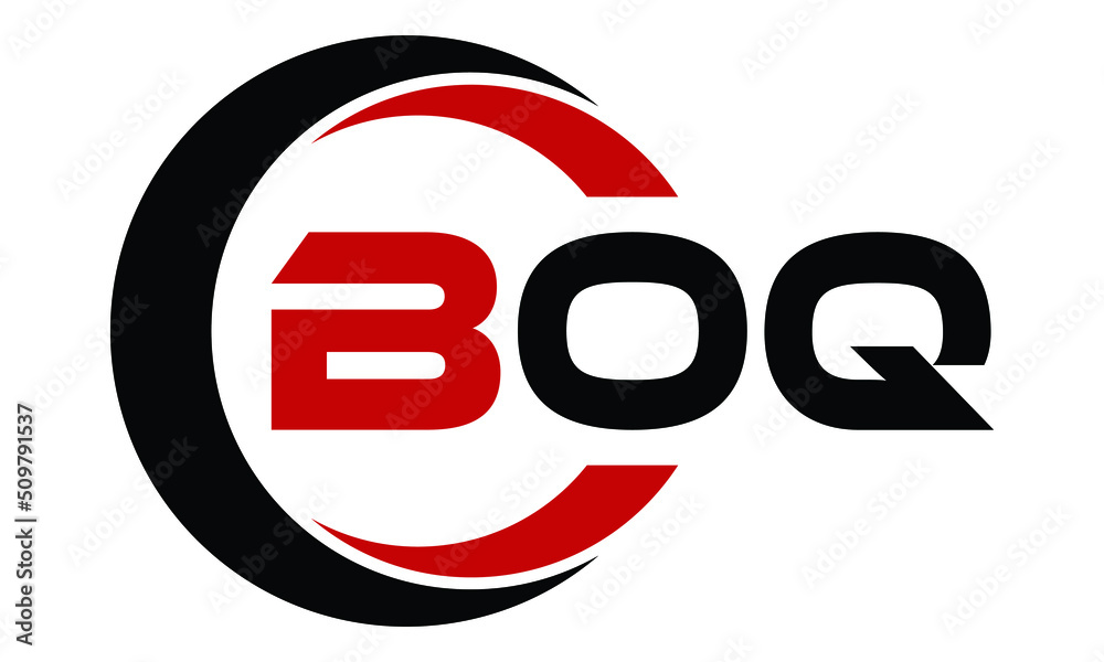 BOQ swoosh three letter logo design vector template | monogram logo ...
