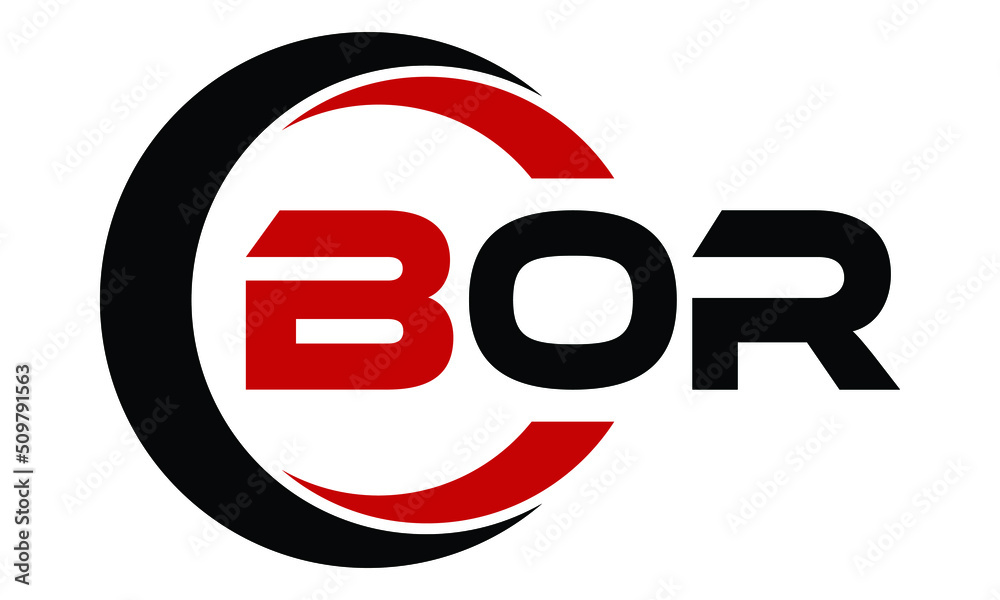 BOR swoosh three letter logo design vector template | monogram logo ...