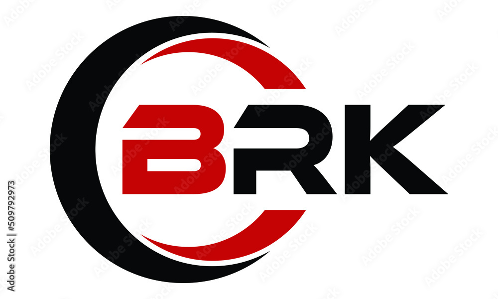 BRK swoosh three letter logo design vector template | monogram logo ...