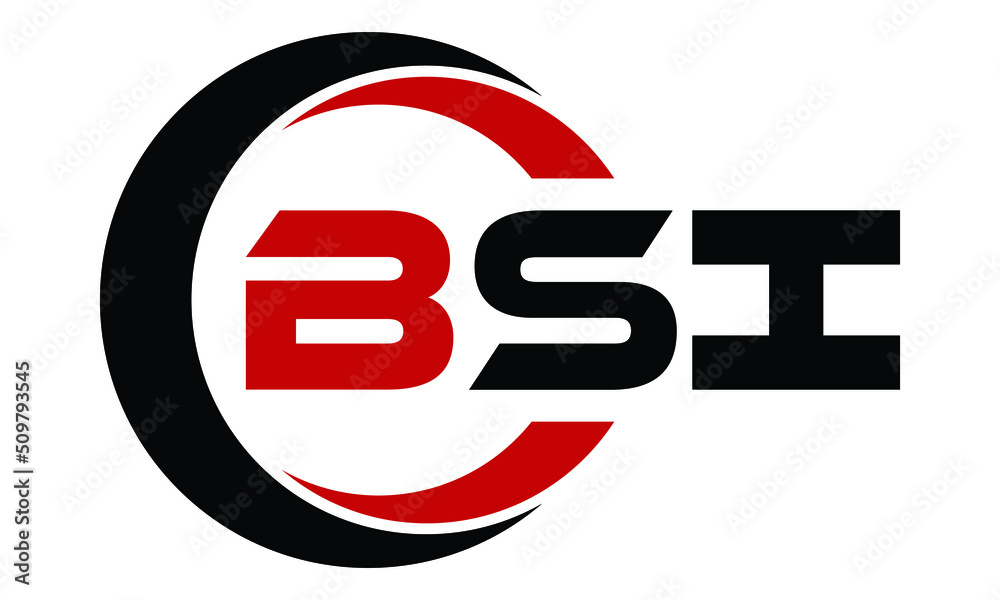 BSI swoosh three letter logo design vector template | monogram logo ...