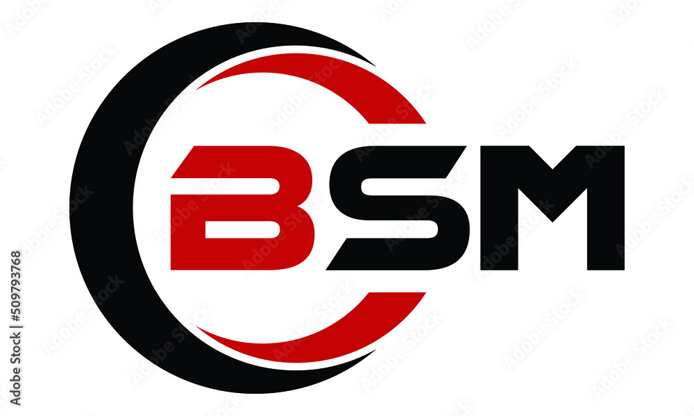 BSM swoosh three letter logo design vector template | monogram logo ...
