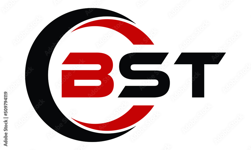 BST swoosh three letter logo design vector template | monogram logo ...