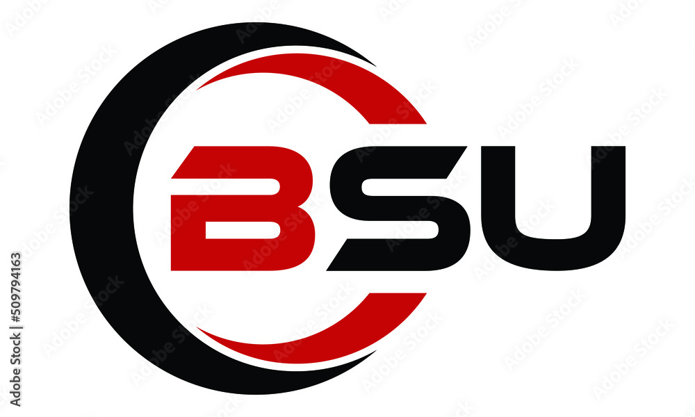 BSU swoosh three letter logo design vector template | monogram logo ...
