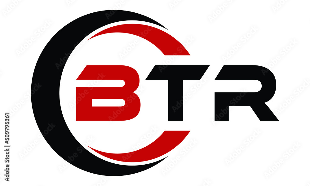Vetor de BTR swoosh three letter logo design vector template | monogram ...