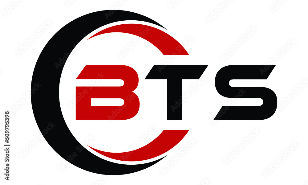 BTS swoosh three letter logo design vector template | monogram logo ...
