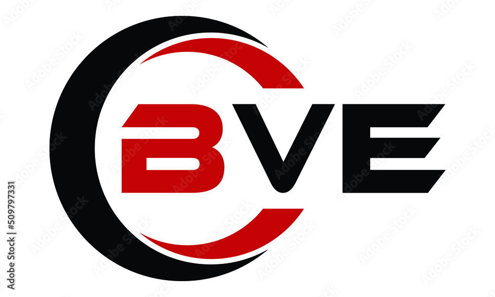 BVE swoosh three letter logo design vector template | monogram logo ...