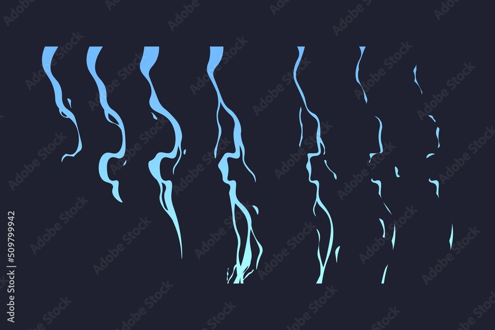 Lightning animation. Cartoon thunderbolt strike sprite frames for 2D ... Lightning animation. Cartoon thunderbolt strike sprite frames for 2D ...