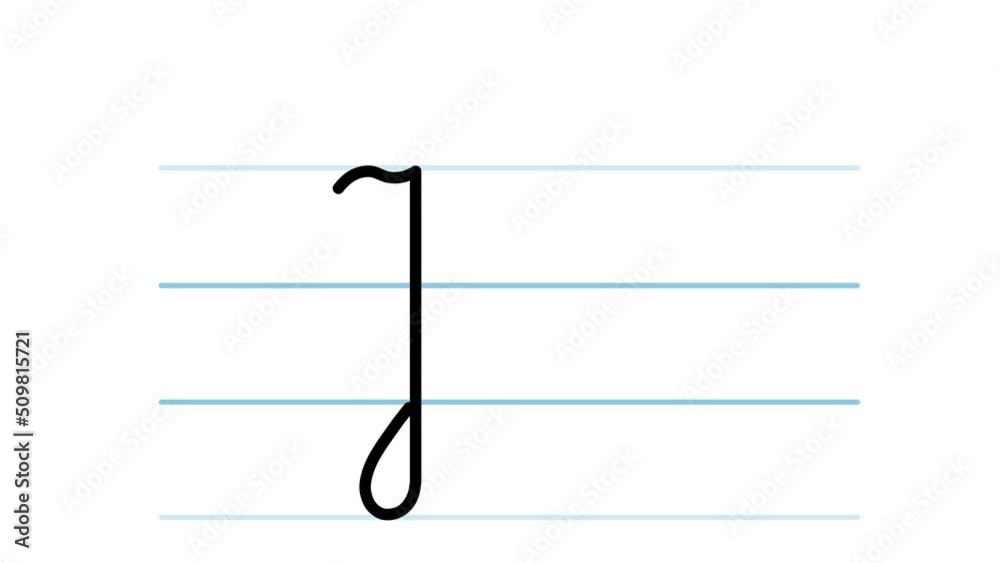 Video „J letter writing cartoon animation. Compatibile part of alphabet ...