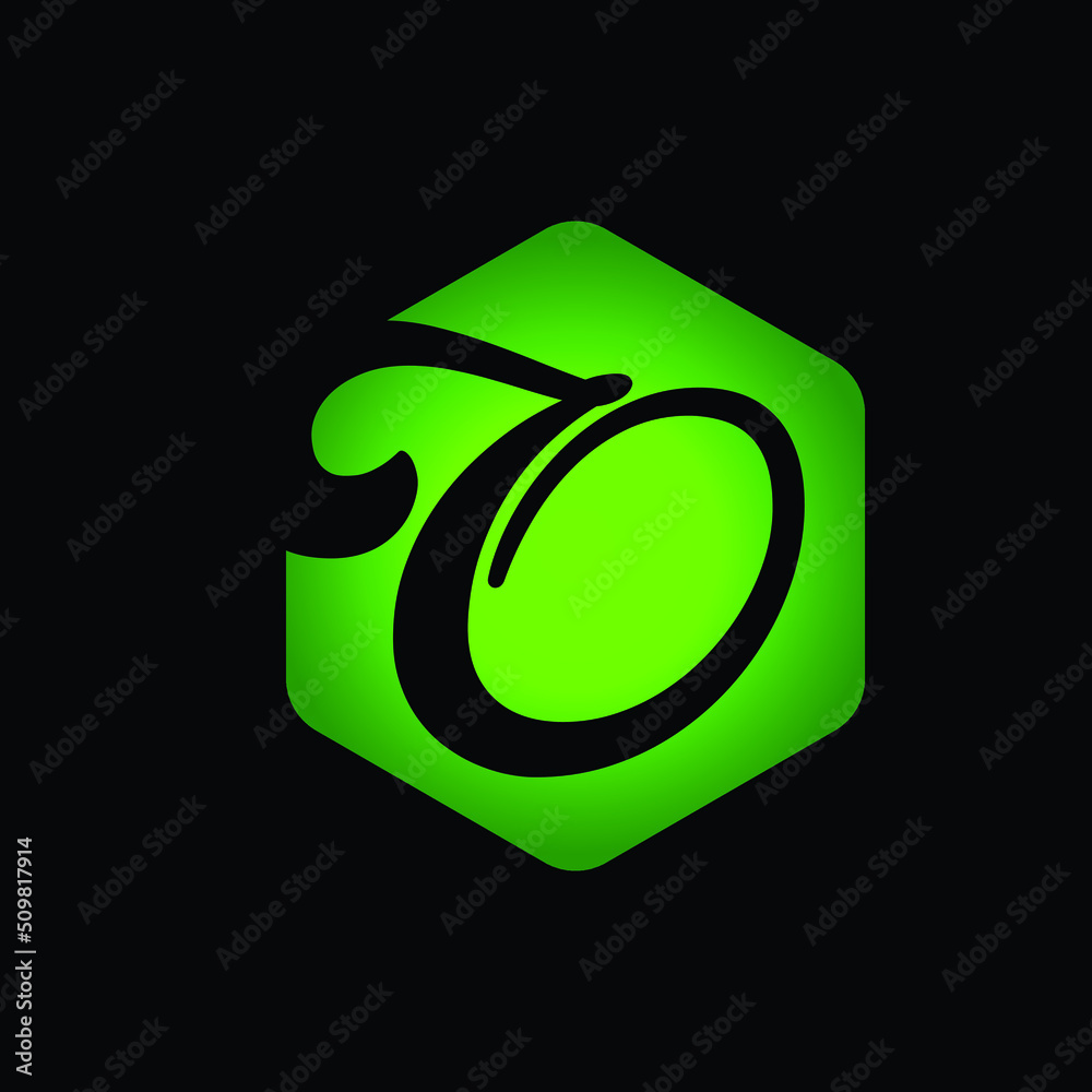 O initial green haxagon logo vector image Stock Vector | Adobe Stock