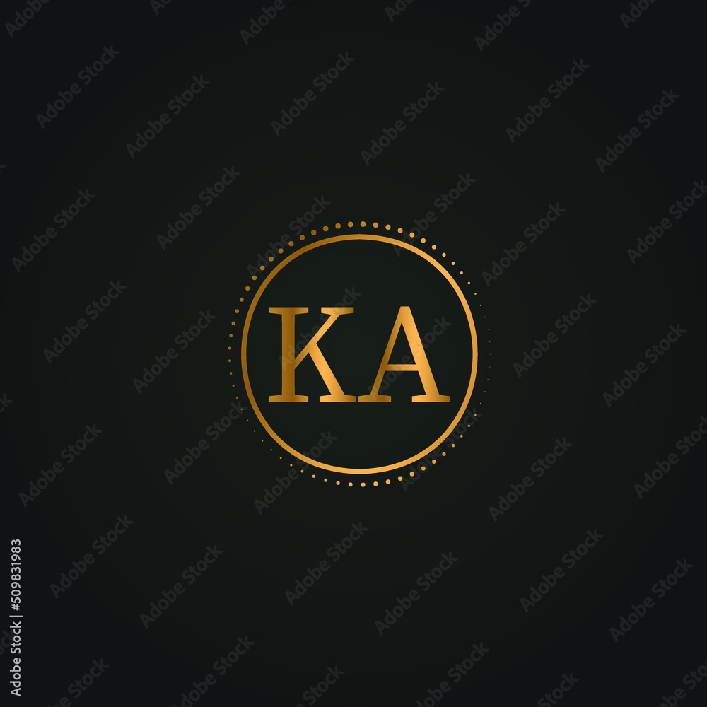 KA letter design for logo and icon.KA monogram logo.vector illustration ...