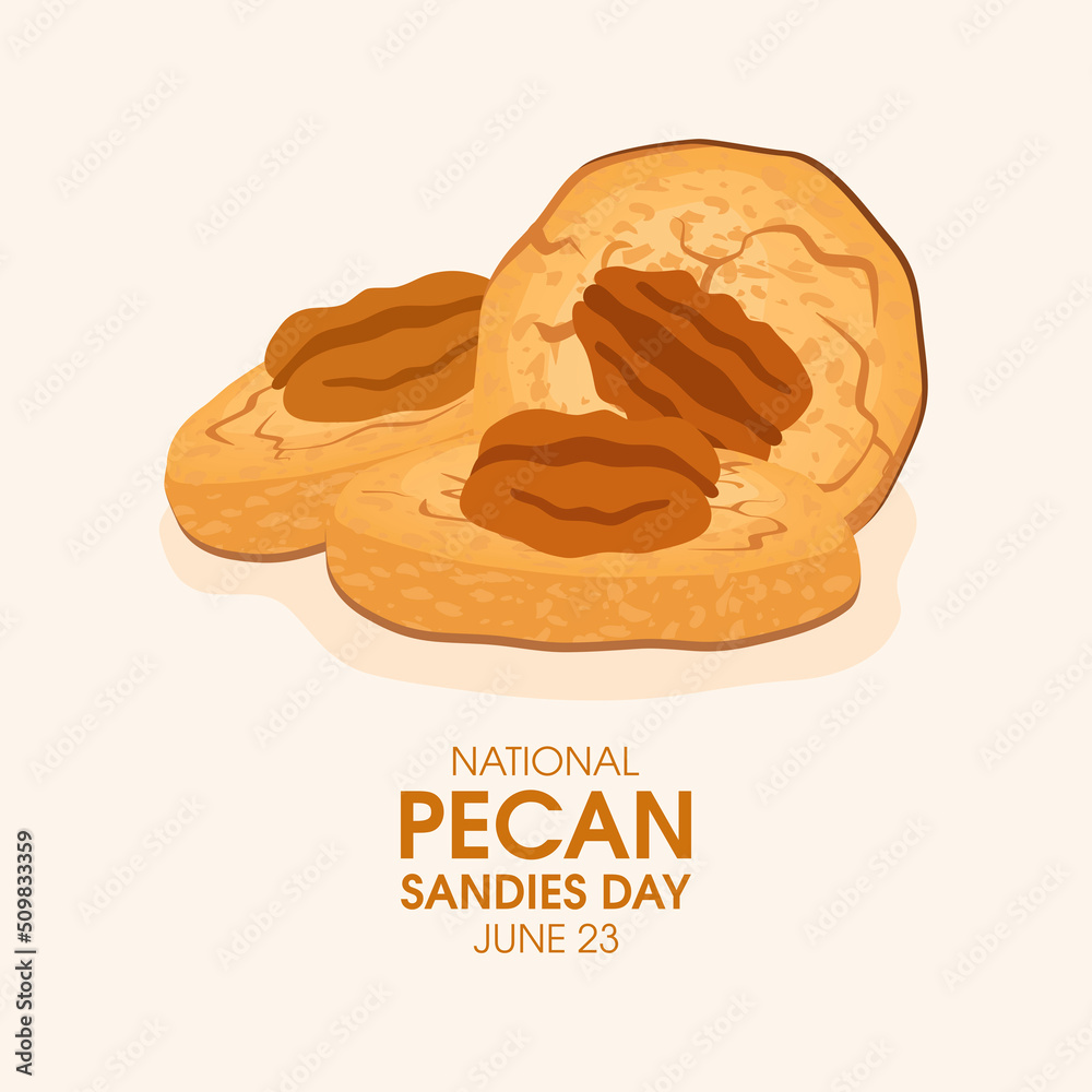 National Pecan Sandies Day vector. Sweet cookies with pecans nuts icon ...