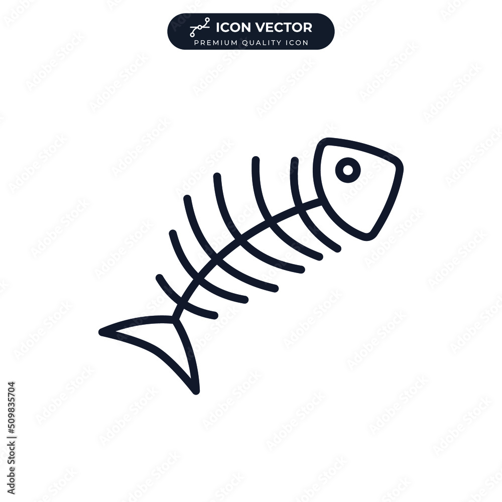 fish bone icon symbol template for graphic and web design collection ...