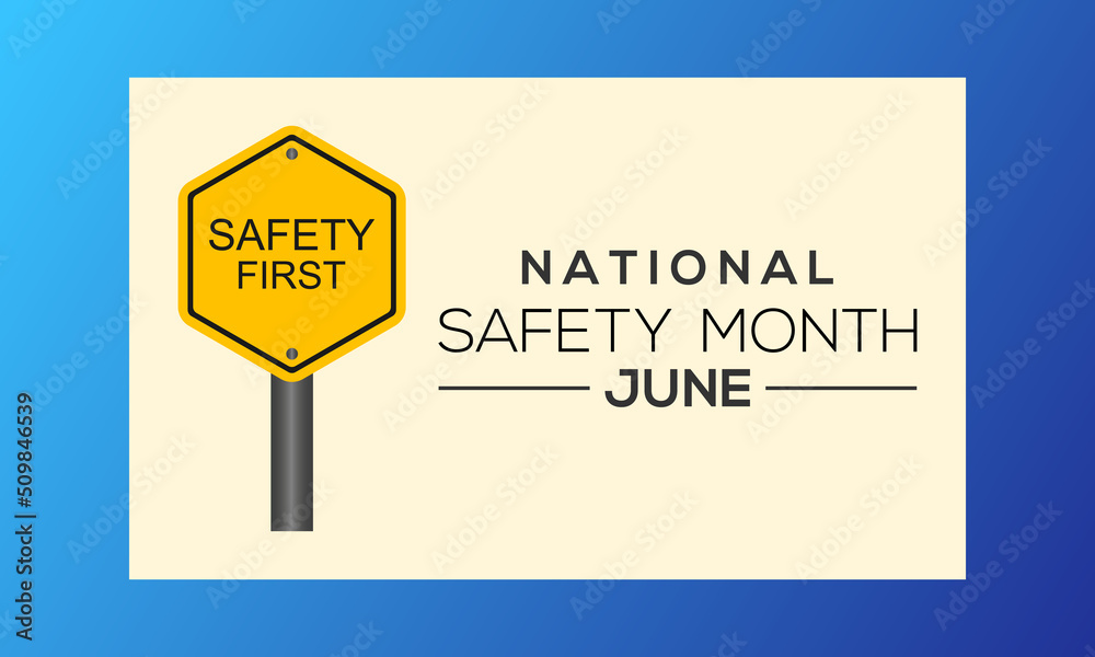 National Safety Month (NSF) vector banner, poster, card, background ...