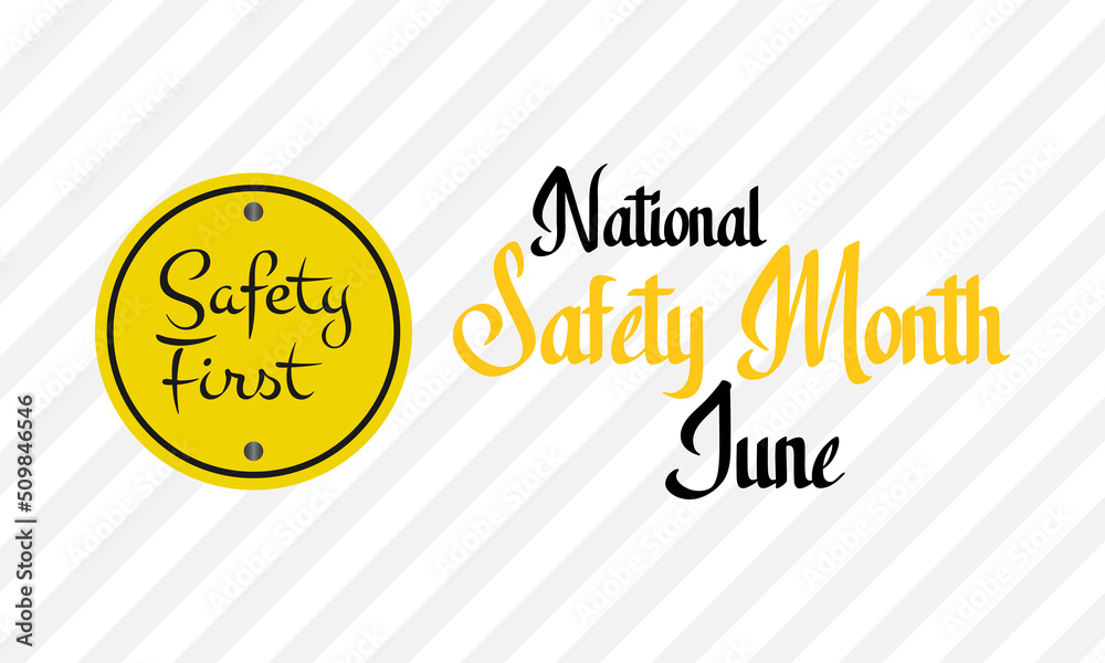 National Safety Month (NSF) vector banner, poster, card, background ...