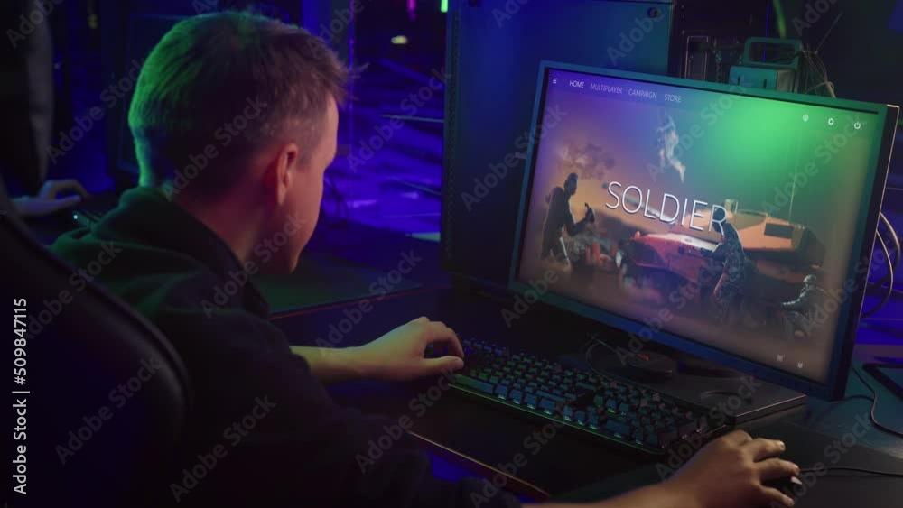 A player is Choosing characters in the modern internet pc game. Gamer ...