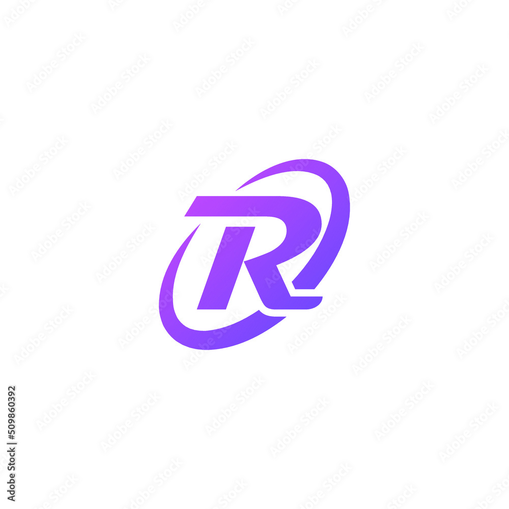 abstract initial letter R and O logo in violet color isolated in white ...