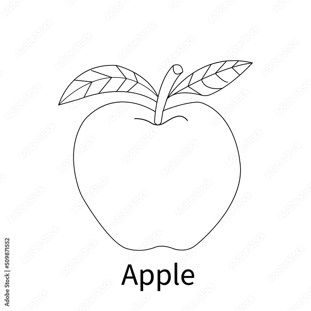 Easy Fruits coloring pages for kids and children, simple fruit arts ...