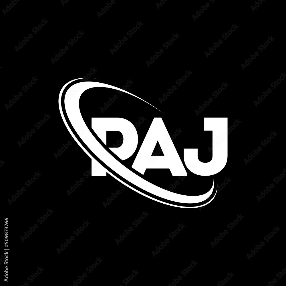 PAJ logo. PAJ letter. PAJ letter logo design. Intitials PAJ logo linked ...
