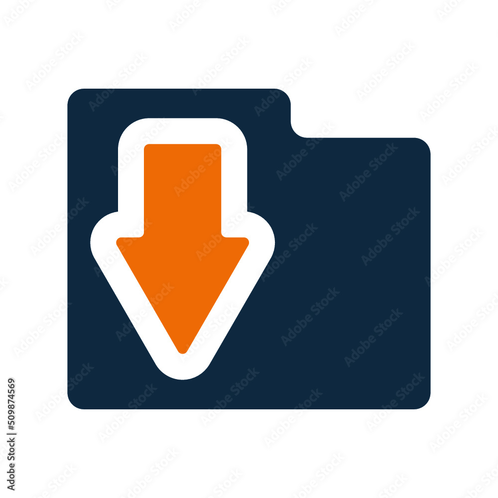Download, file, folder icon. Glyph style vector EPS. Stock Vector ...